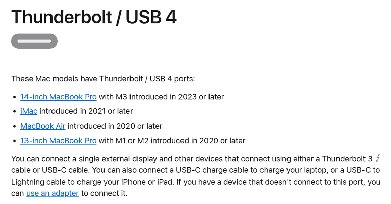 Thunderbolt / USB 4 Ports On Macbook and iMac - SimplyMac