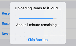 Uploading Data to iCloud Stuck at 'About 1 Minute Remaining' During Backup - SimplyMac