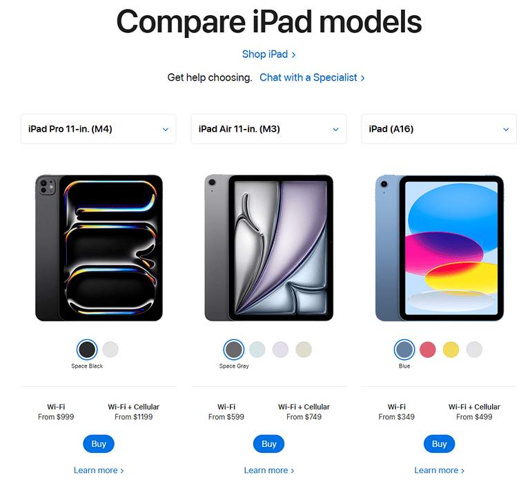 iPad vs iPad Air vs iPad Pro: Features Comparison For Latest Models ...
