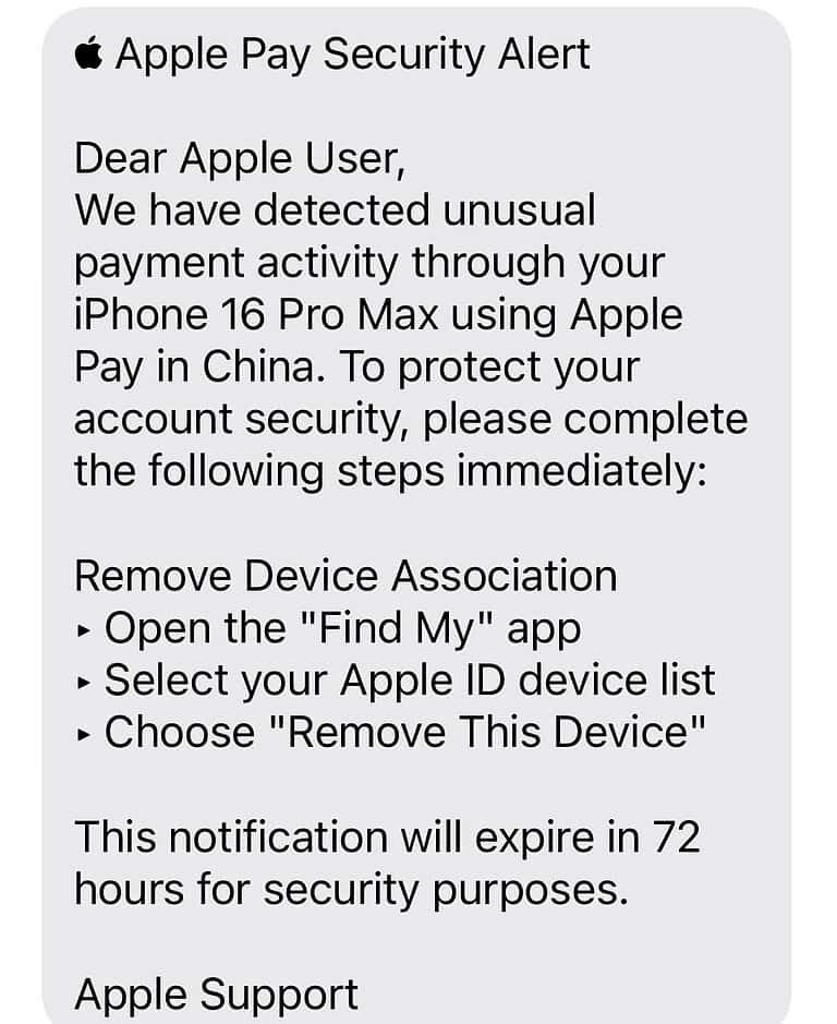 Warning: If You Get an 'Apple Pay Security Alert' — It's a Scam - SimplyMac