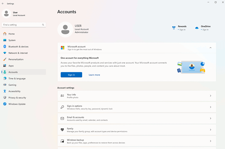 Microsoft Windows Account Settings Management - SimplyMac